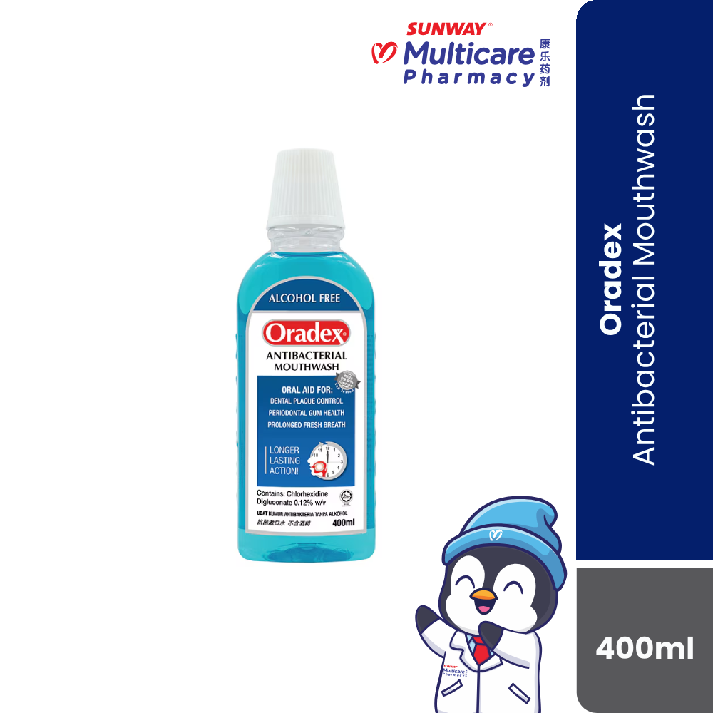 Oradex Antibacterial Mouthwash 400Ml – Sunway Multicare Pharmacy