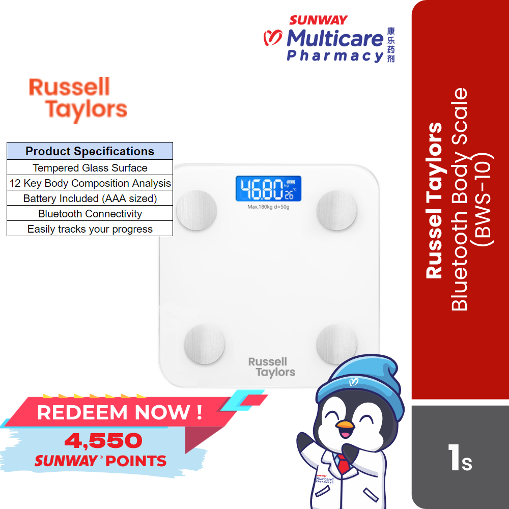 Russell Taylors Bluetooth Body Scale (Bws-10) – Sunway Multicare Pharmacy